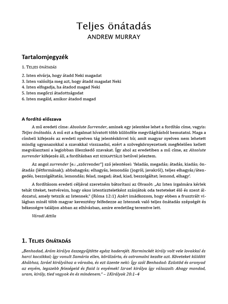 Teljes Önátadás - Andrew Murray | PDF