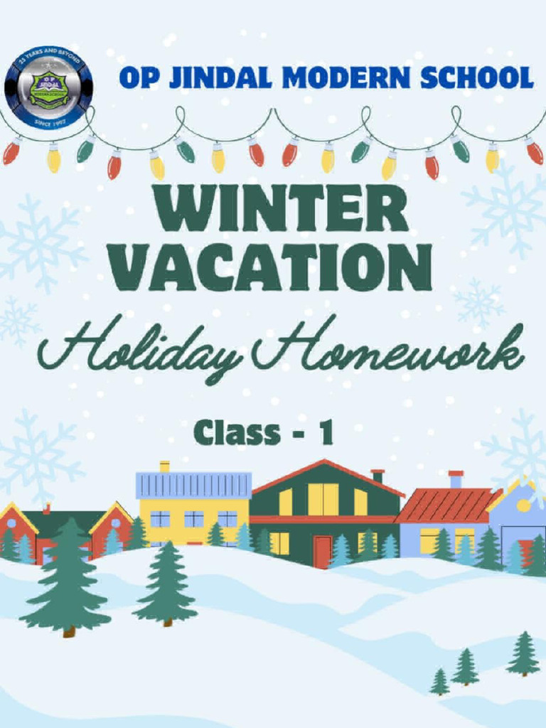 Holidays Homework Class 1 | PDF