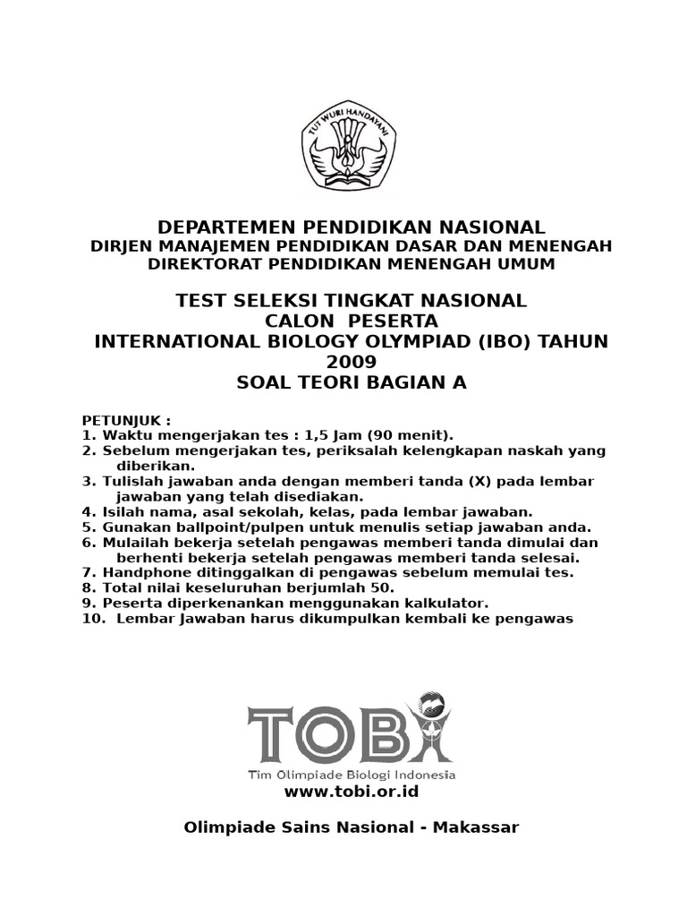 2009 OSN-TEORI-A-Final | PDF