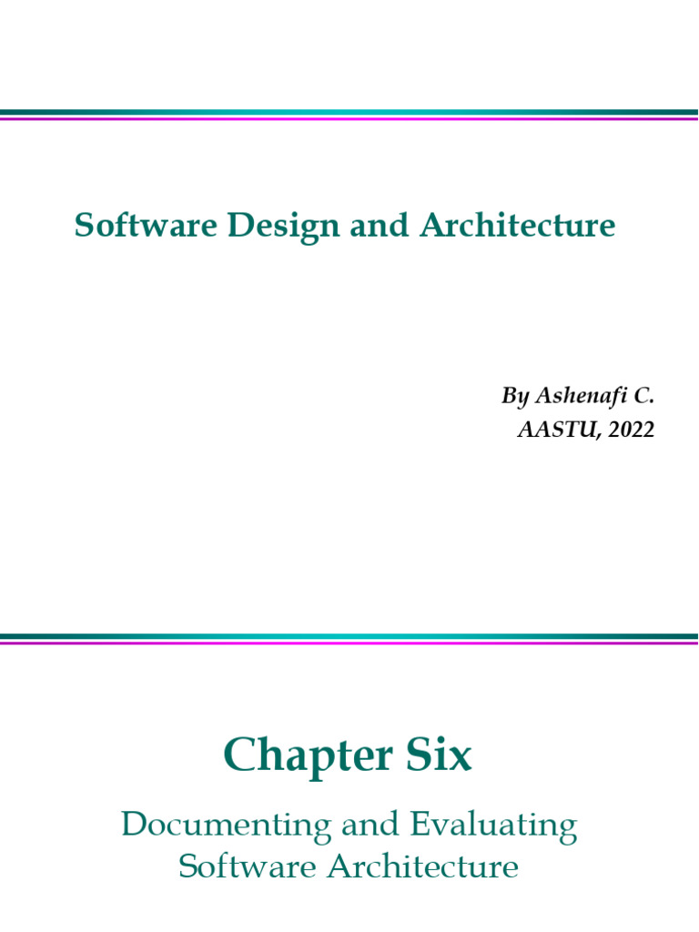 SDA - 6 -Chapter Six | PDF | Software Architecture | Evaluation