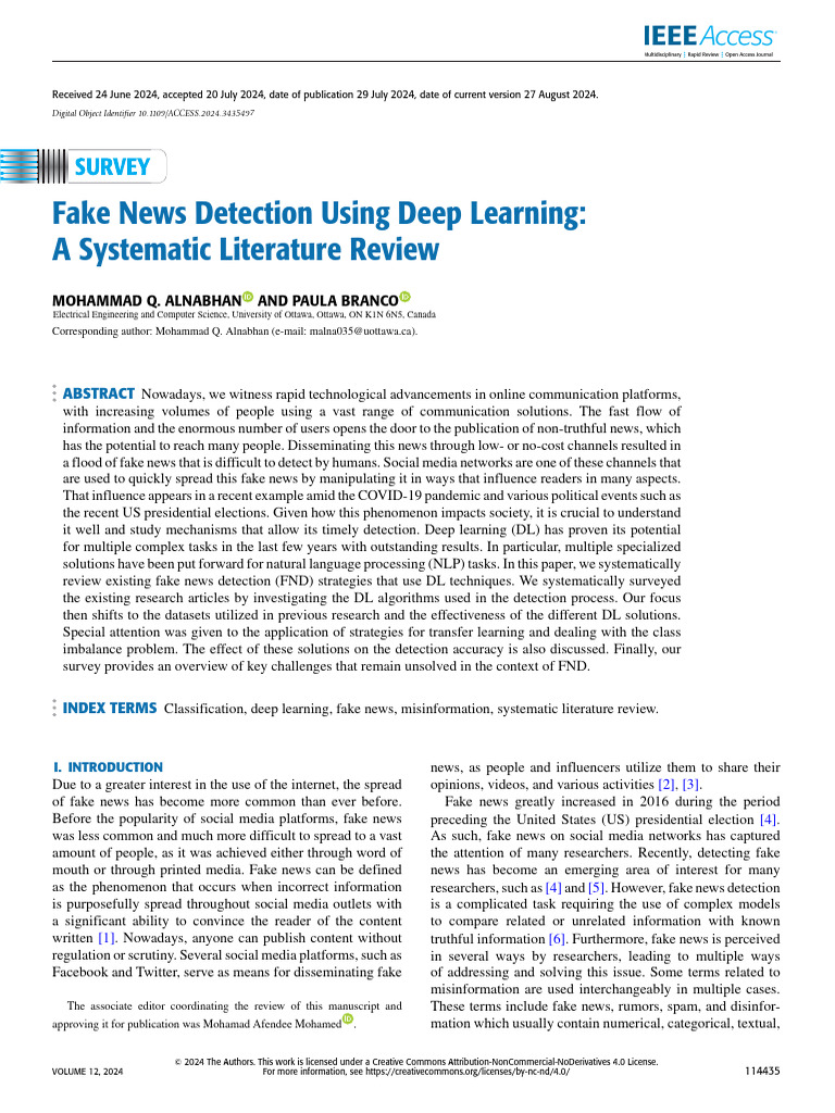 Fake News Detection Using Deep Learning A Systematic Literature Review ...