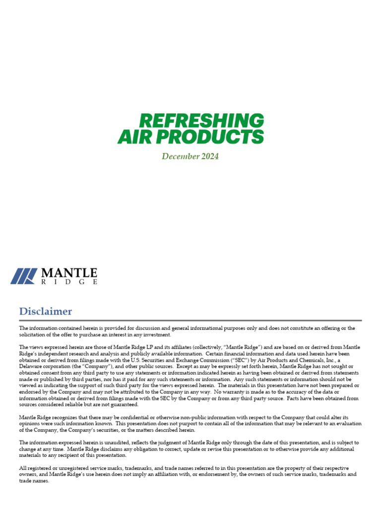 Refreshing Air Products | PDF | U.S. Securities And Exchange Commission ...