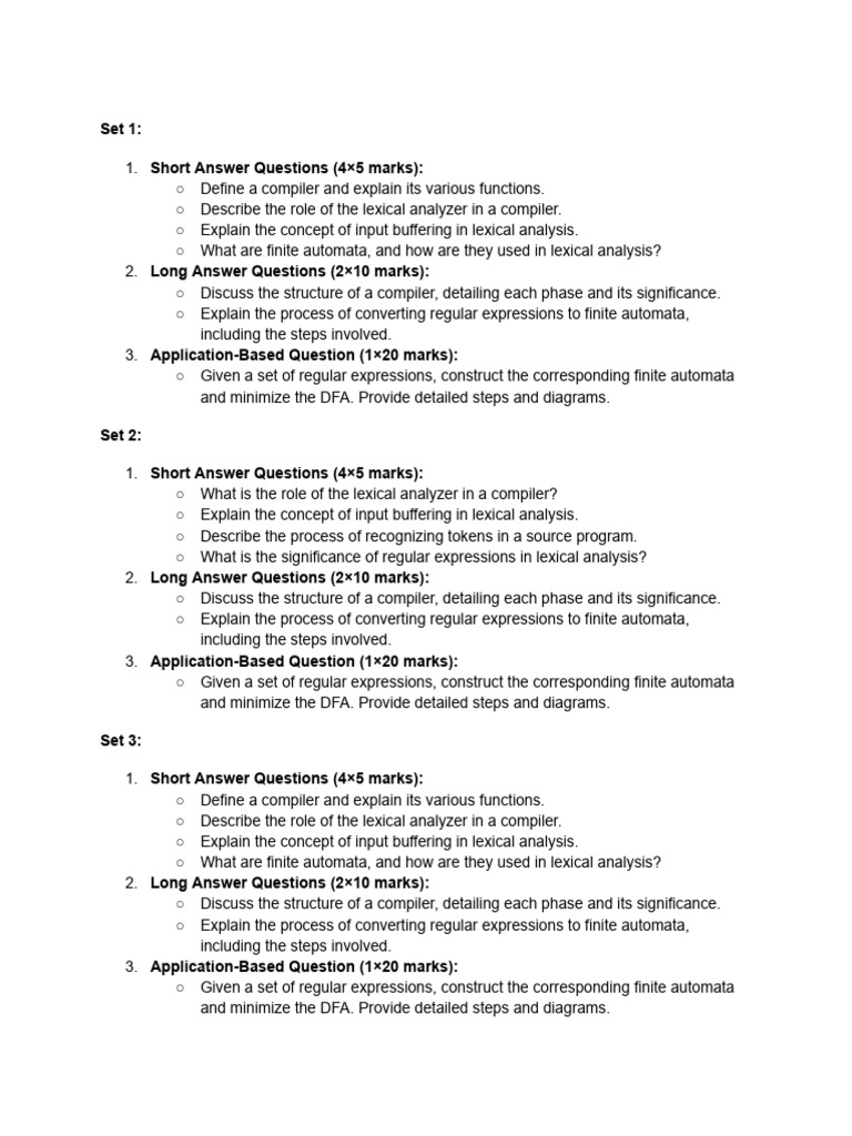 Compiler 1 Rev Test Pdf
