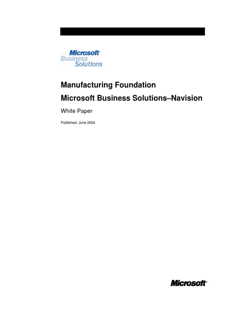 Manufacturing Foundation White Paper | PDF | Business