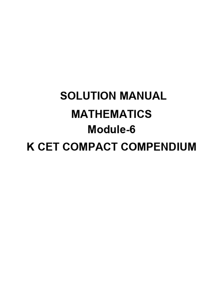 Compact-KCET-2024-Mathematics-6 | PDF | Abstract Algebra | Linear Algebra