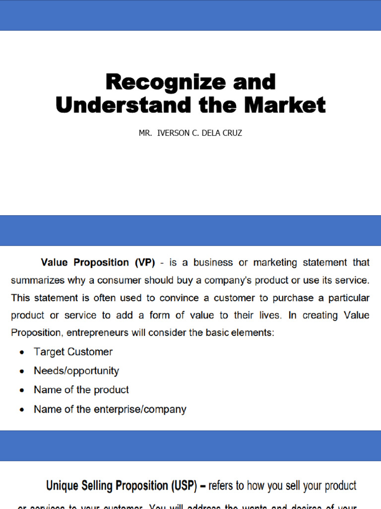 Market Recognition and Understanding Guide | PDF