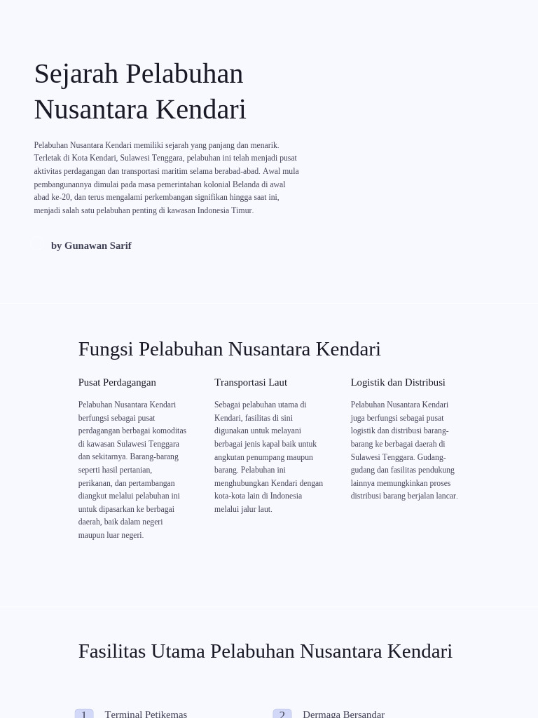 Sejarah Pelabuhan Nusantara Kendari | PDF