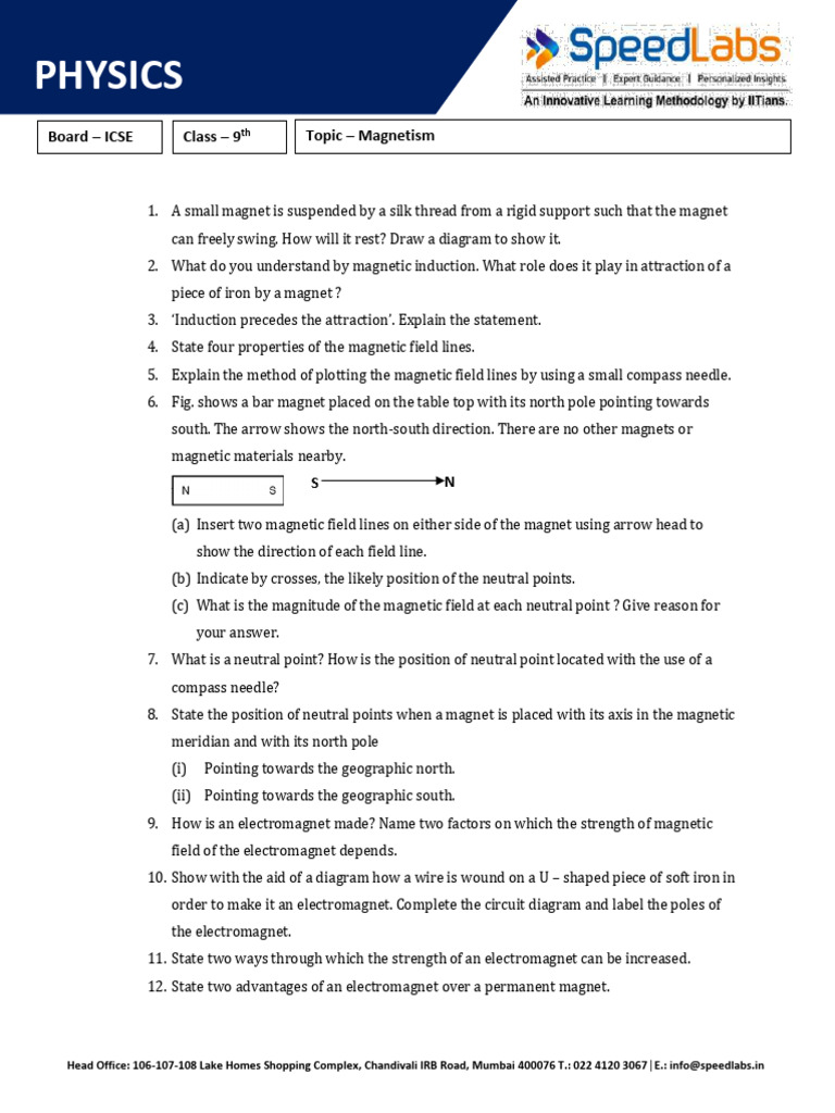 Magnetism Important Qs Important Questions ICSE 74cd5926 c1ca 4c17 8002 ...