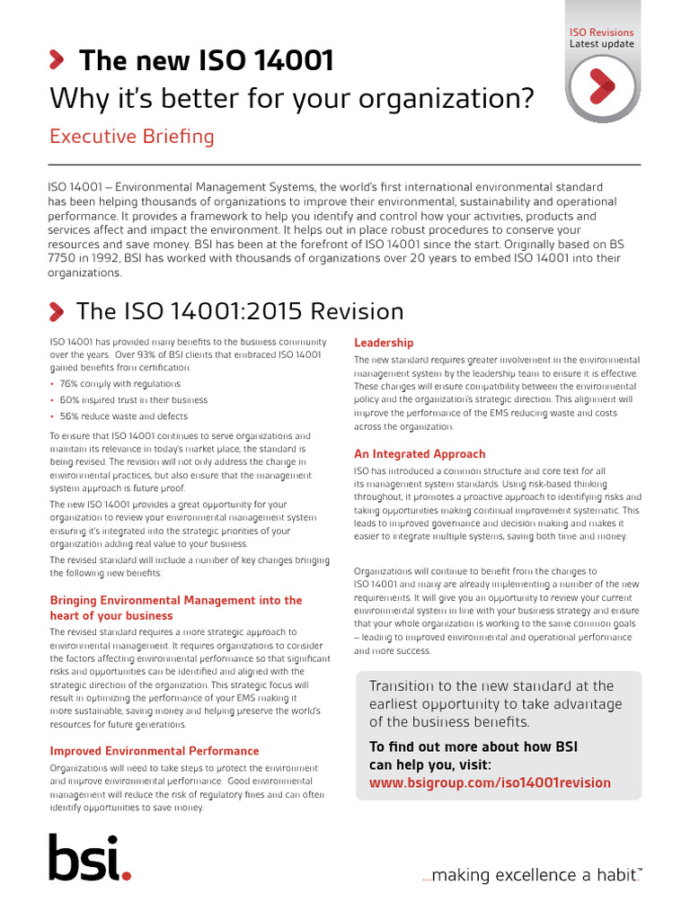 ISO - 14001 - CEO - Briefing - FDIS July - 2015 | PDF | Environmental ...
