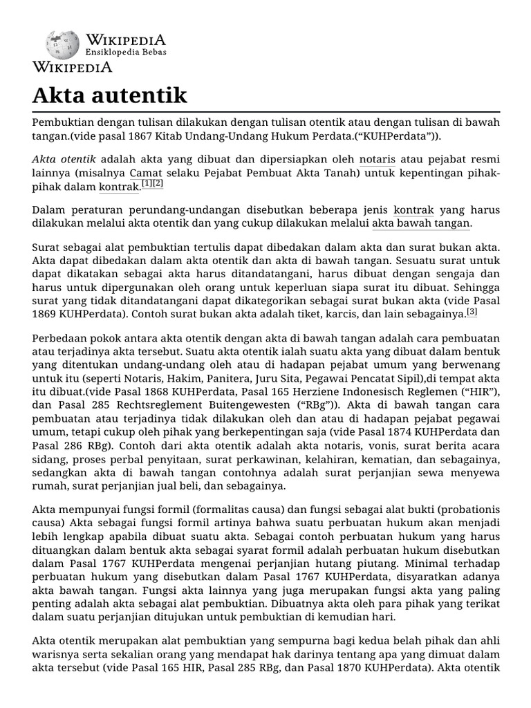 Pengertian Akta Autentik dalam Hukum | PDF