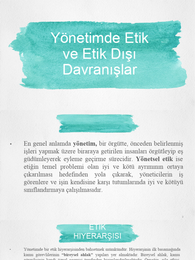 Yönetimde Etik | PDF