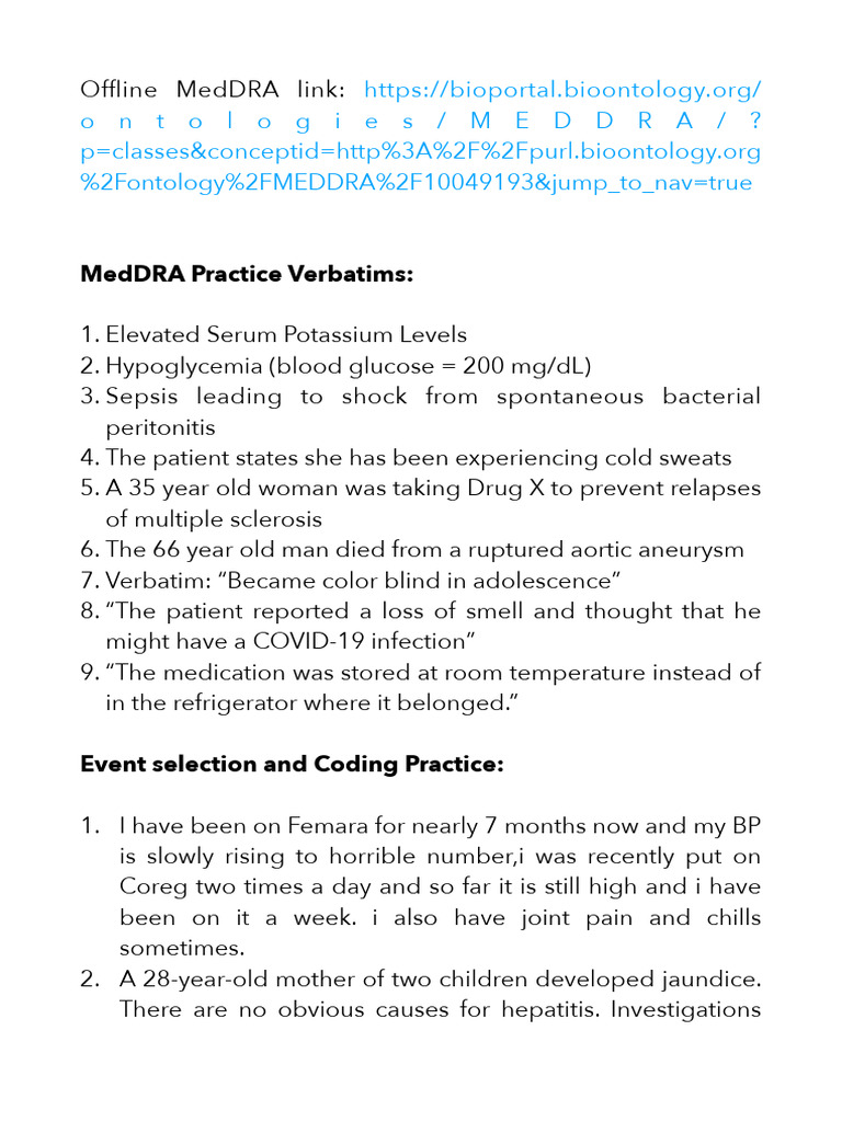 MedDRA Practice | PDF