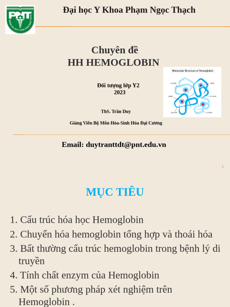 BÀI 5: HOÁ HỌC HEMOGLOBIN | PDF