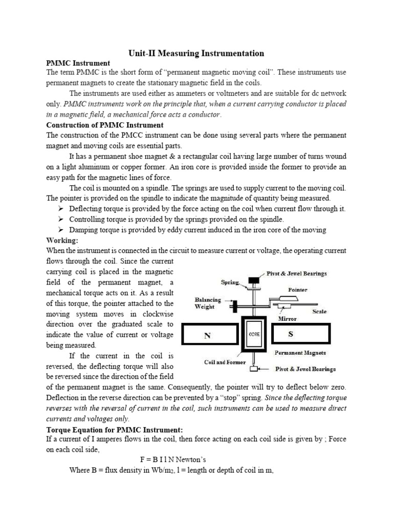 Unit-II Measuring Instruments | PDF | Inductor | Manufactured Goods