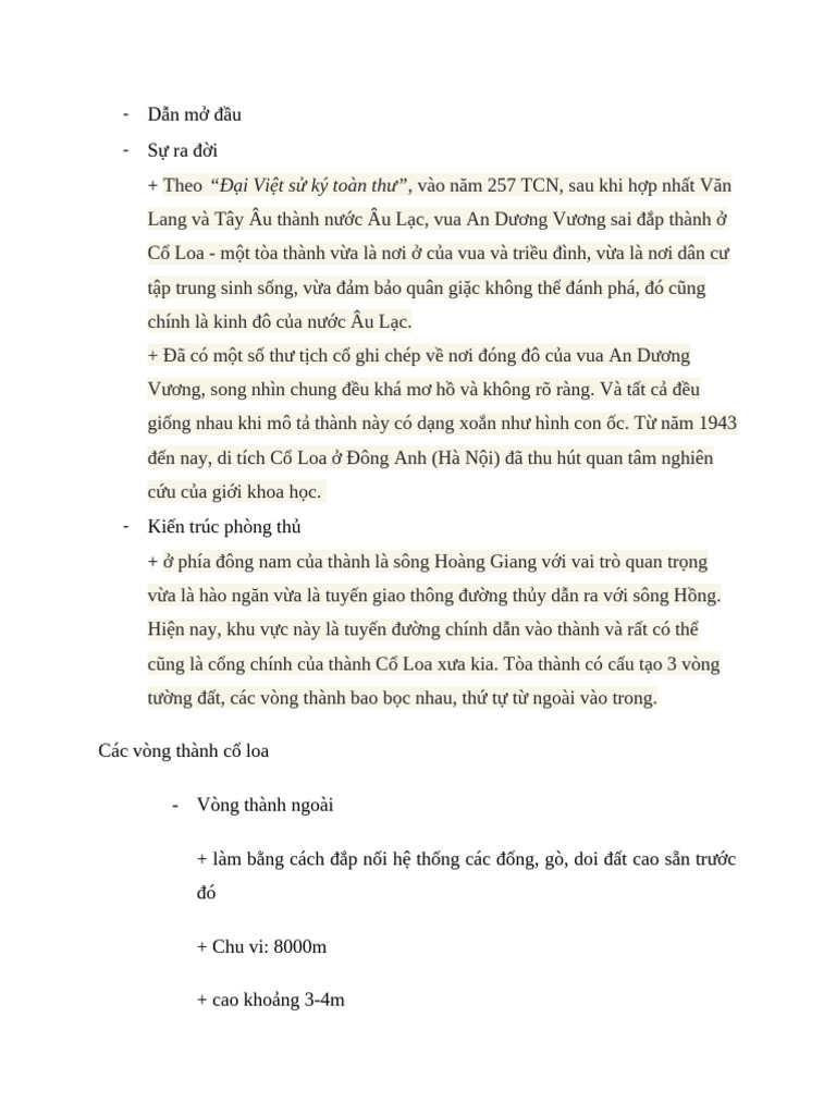 thuyết trình cổ loa | PDF