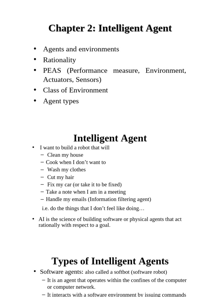 Chapter-2 Intelligent Agent | PDF | Perception | Cognition