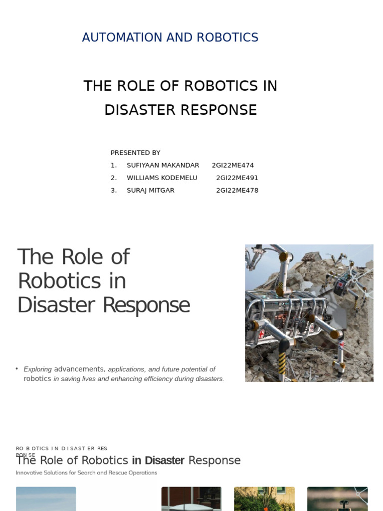 The Role of Robotics in Disaster Response and Rescue Operations | PDF ...