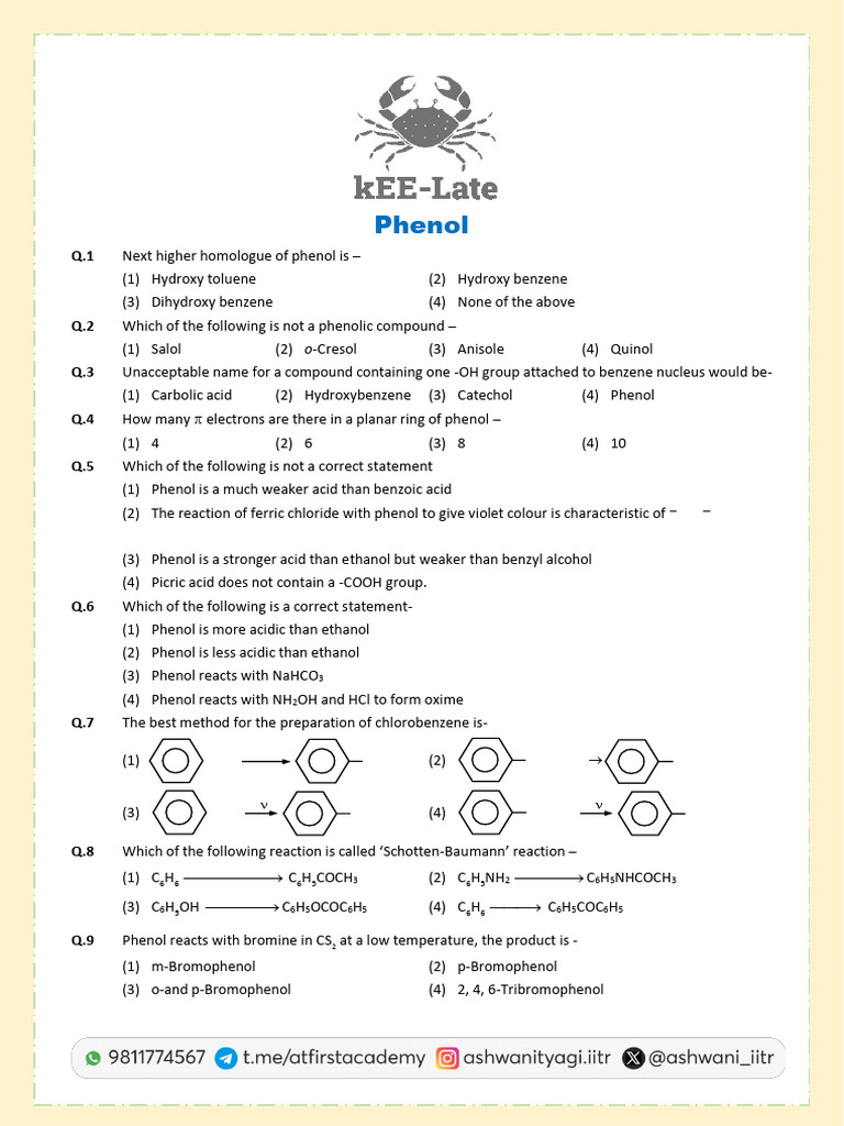 6_Phenol | PDF | Chlorine | Organic Compounds