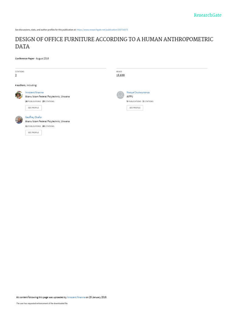 Ergonomic Office Furniture Design Data | PDF | Chair | Human Factors ...