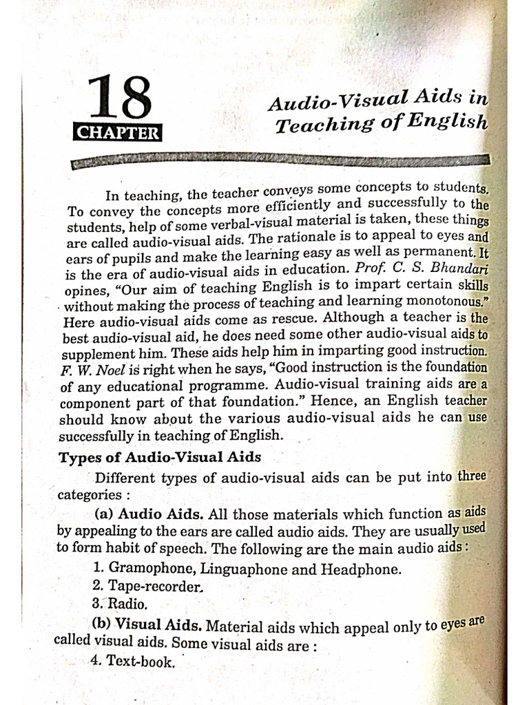 Audio Visual Aids in Teaching of English | PDF