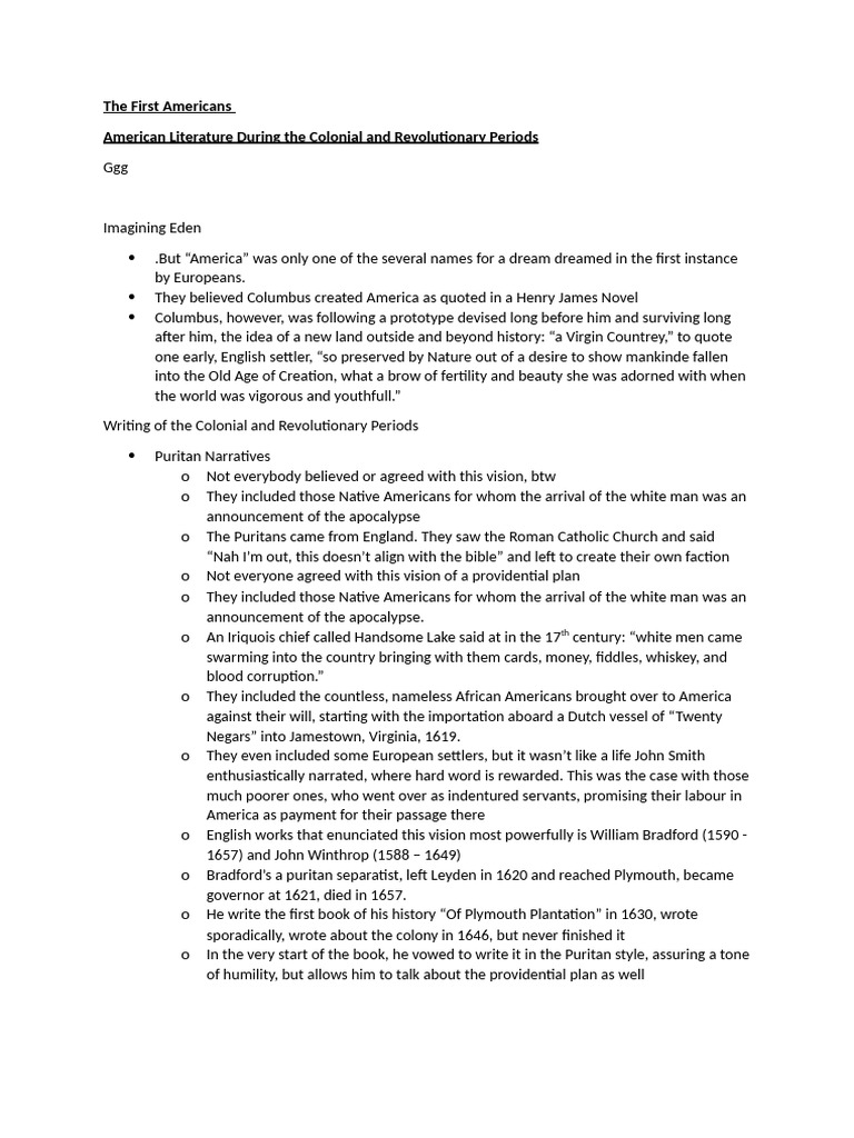 American Literature | PDF | Puritans | Salvation