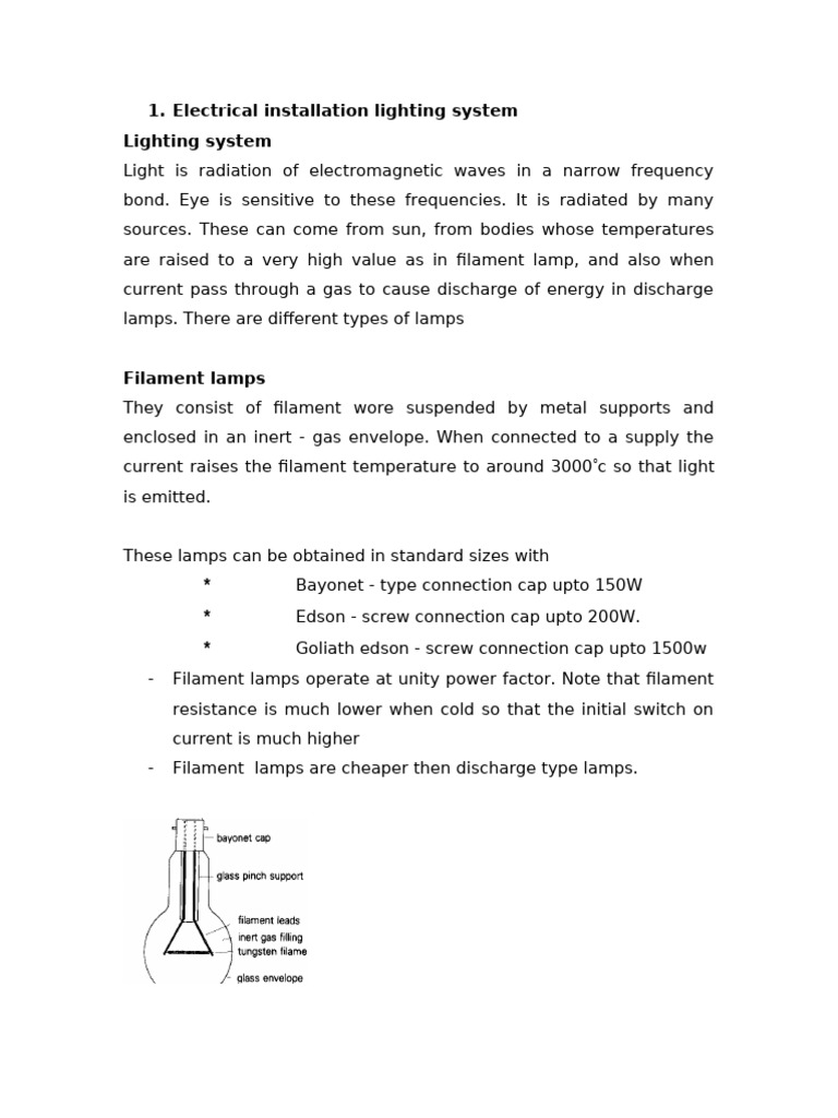 Schematic Electrical Installation Lighting System | PDF | Incandescent Light Bulb | Fluorescent Lamp