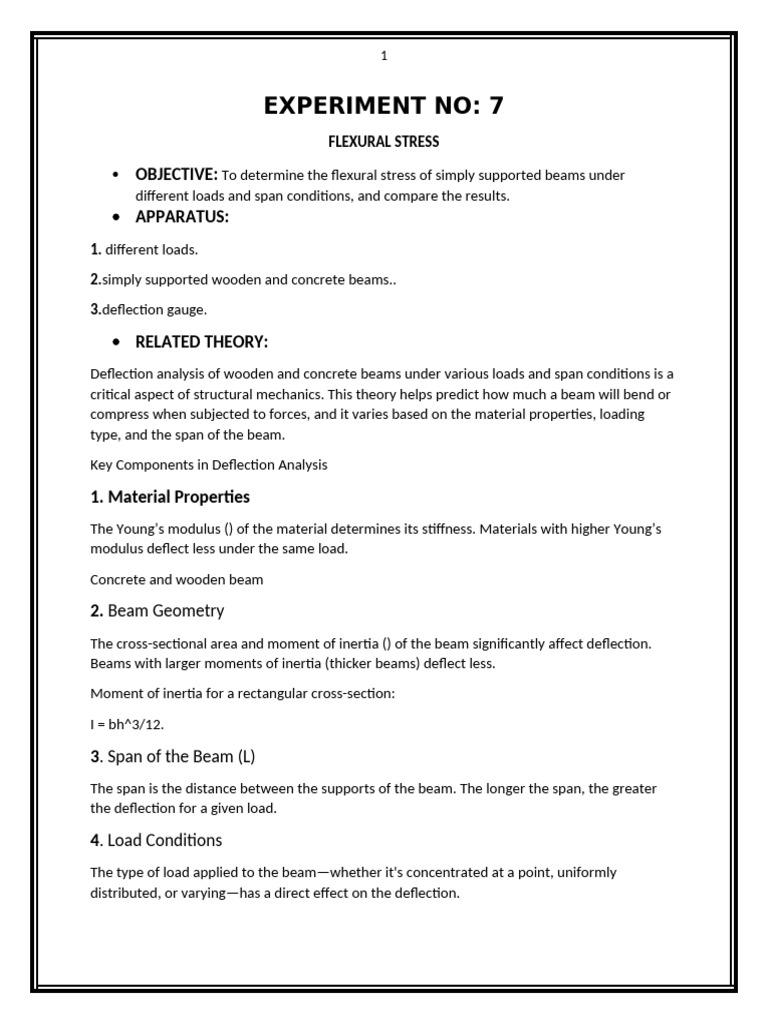 Mos Lab 7 | PDF | Beam (Structure) | Reinforced Concrete