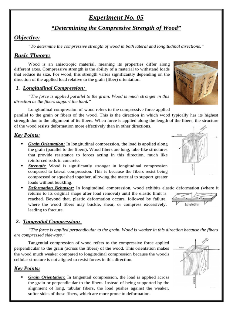 Mos Lab Experiment No 5 | PDF | Strength Of Materials | Wood