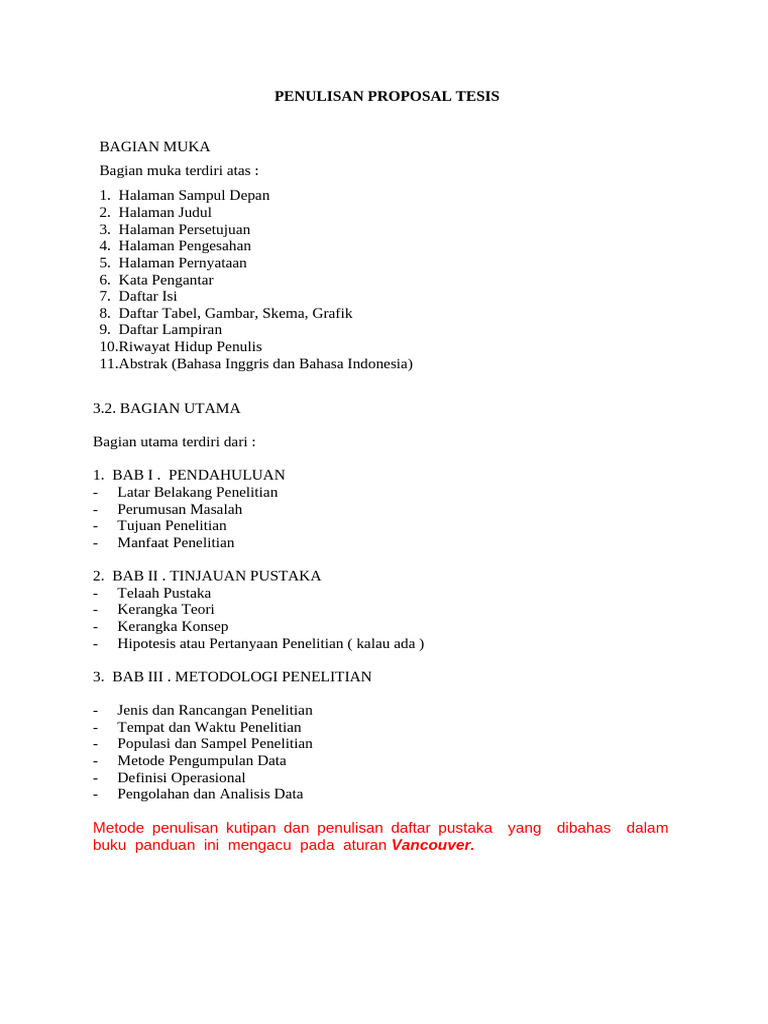Penulisan Proposal Tesis Draf | PDF