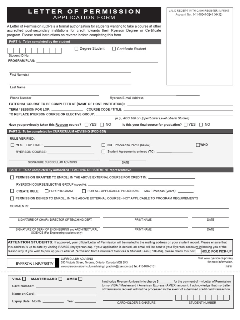 Letter of Permission: Application Form | PDF | American Express ...