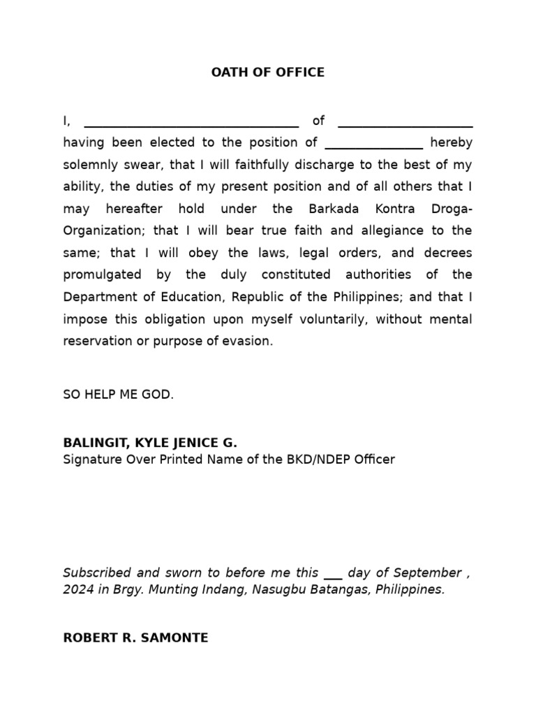 Oath of Office | PDF