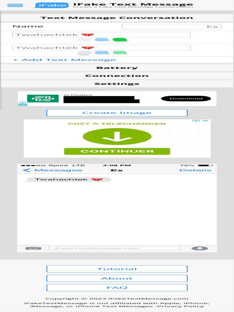 Fake Text Message Make Fake Text Conversation | PDF