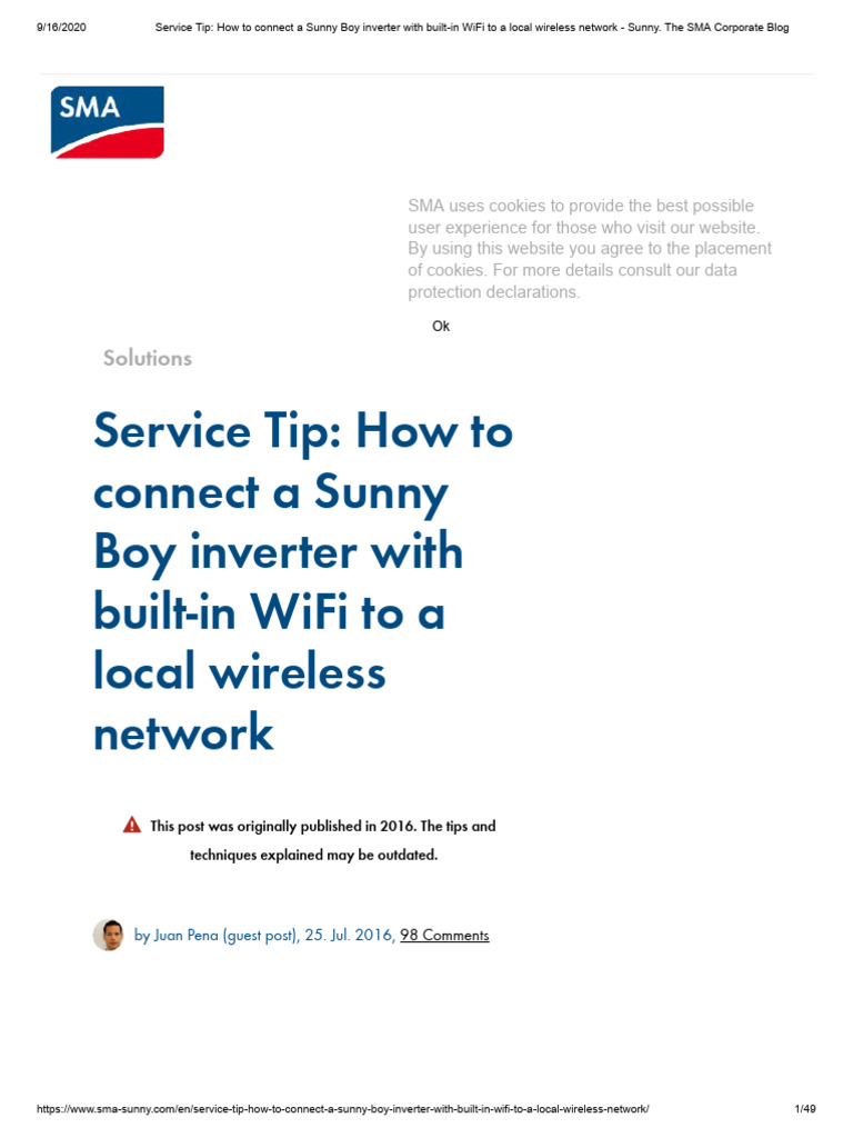 Connect Sunny Boy Inverter to WiFi | PDF | Computer Network | Wi Fi