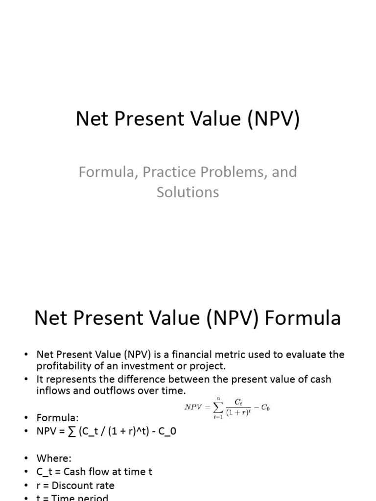 NPV & IRR: Formulas and Practice | PDF | Net Present Value | Internal ...