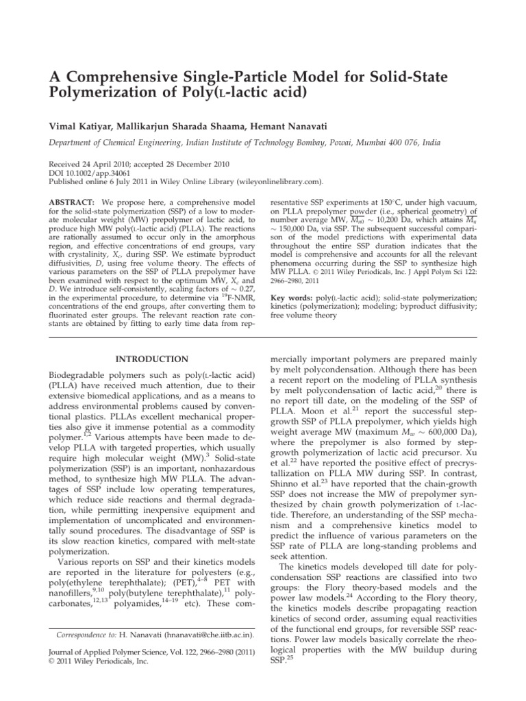 Solid State Polymerization Paper | PDF | Differential Scanning ...