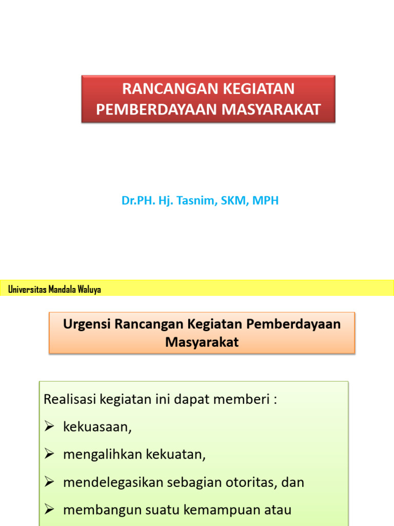 Perencanaan Pengorganisasian Masyarakat | PDF