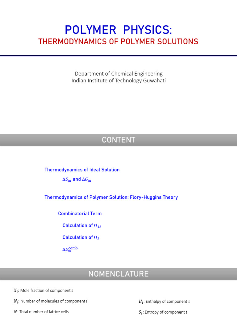 Polymer Thermodynamics Lec1 | PDF | Physical Quantities | Scientific ...