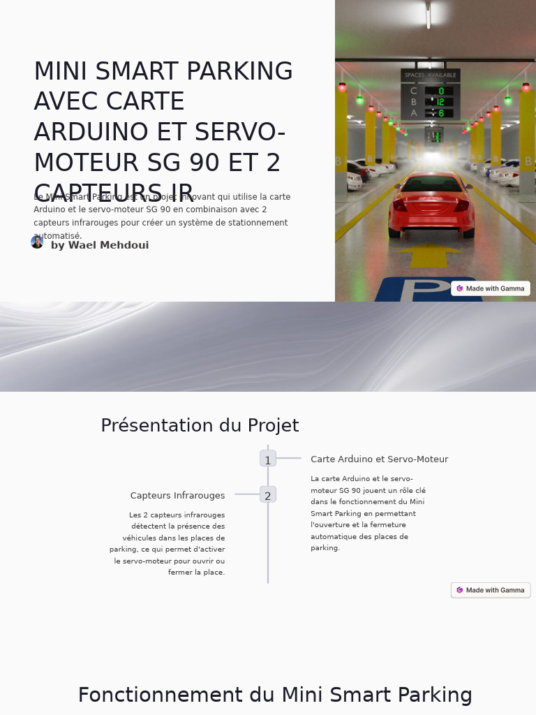 Mini Smart Parking Avec Carte Arduino Et Servo-Moteur SG 90 Et 2 ...