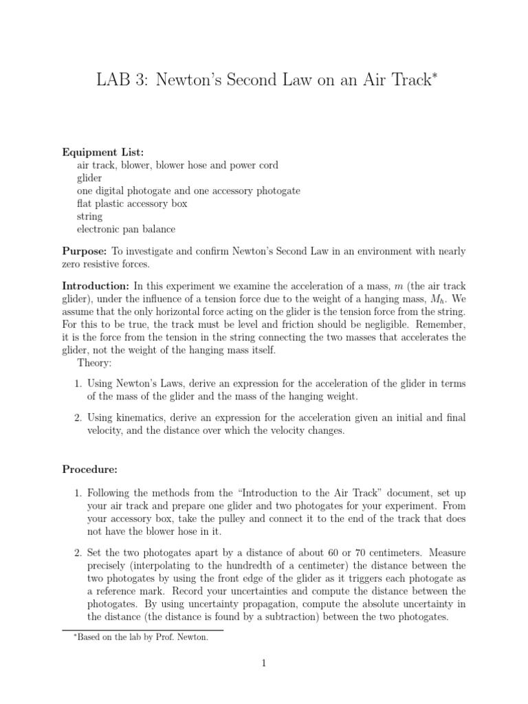 Phys4A-Lab3-1 | PDF | Force | Uncertainty