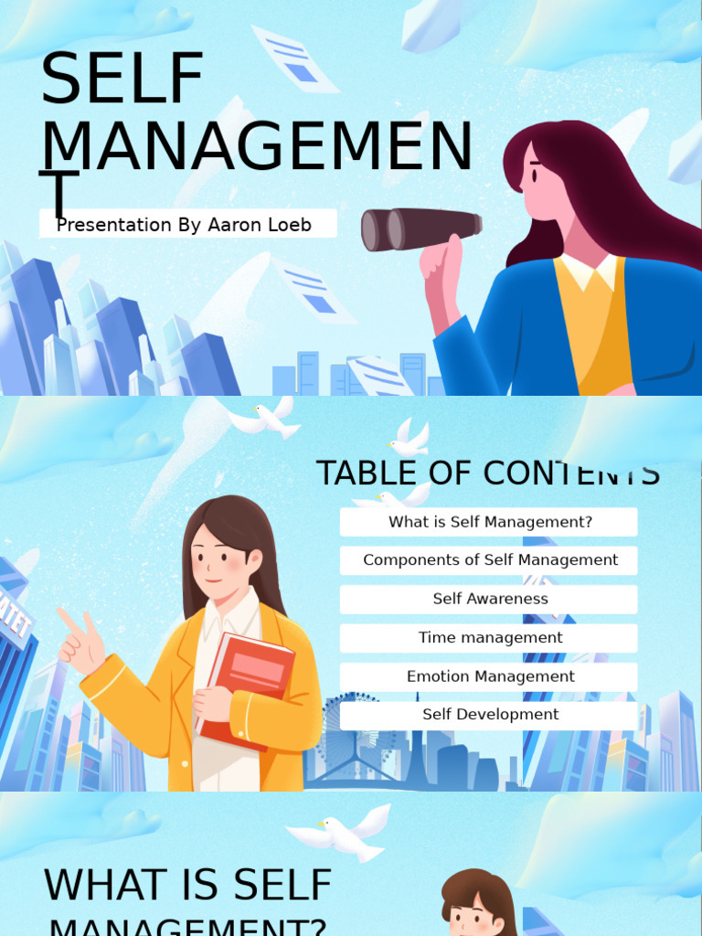 Blue Illustrative Self Management Presentation | PDF