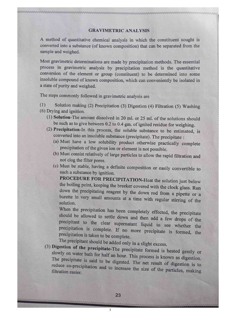 Gravimetric Analysis on Barium | PDF