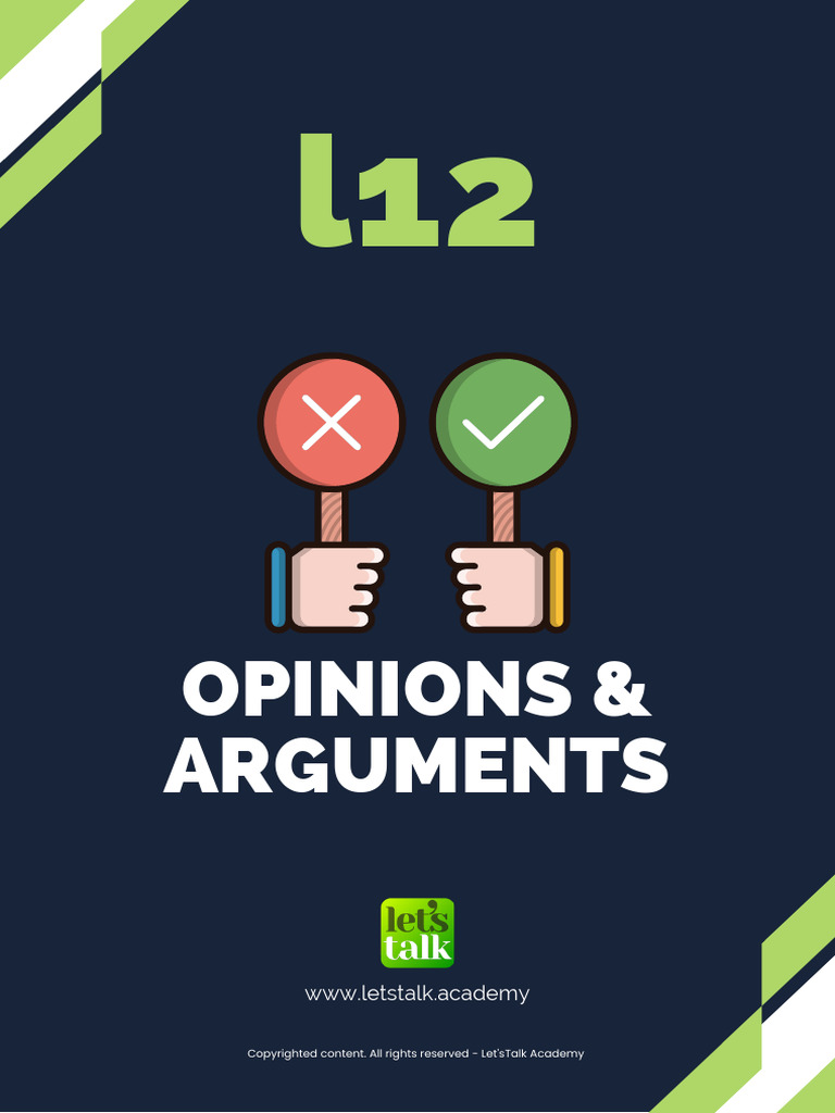 Study Notes Lesson 12 Opinions & Arguments Phrasal Verbs | PDF