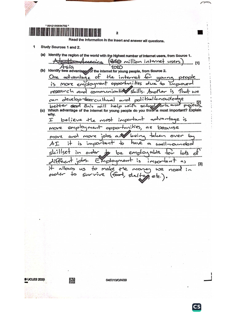 Reference Specimen Answer | PDF