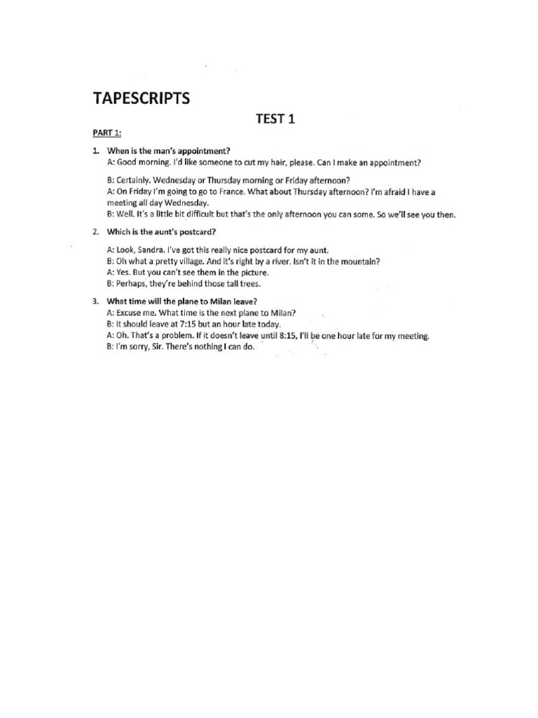 VSTEP SV - Transcript 1 | PDF