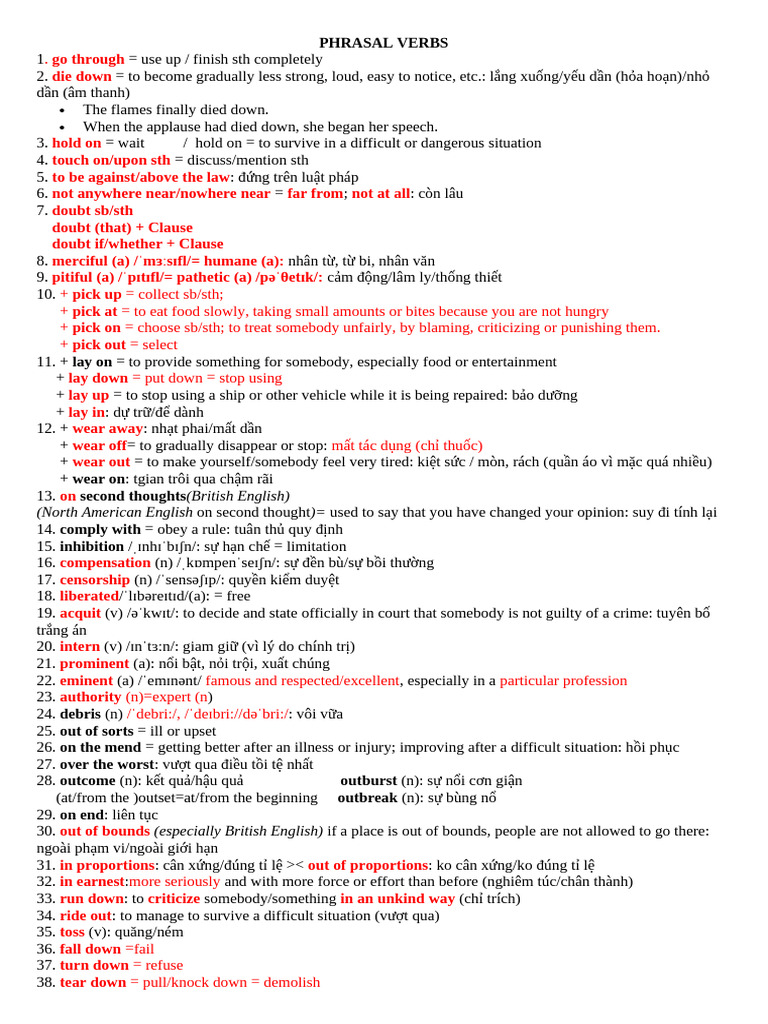 PHRASAL VERBS .Useful Language L4 6 | PDF | Vietnam