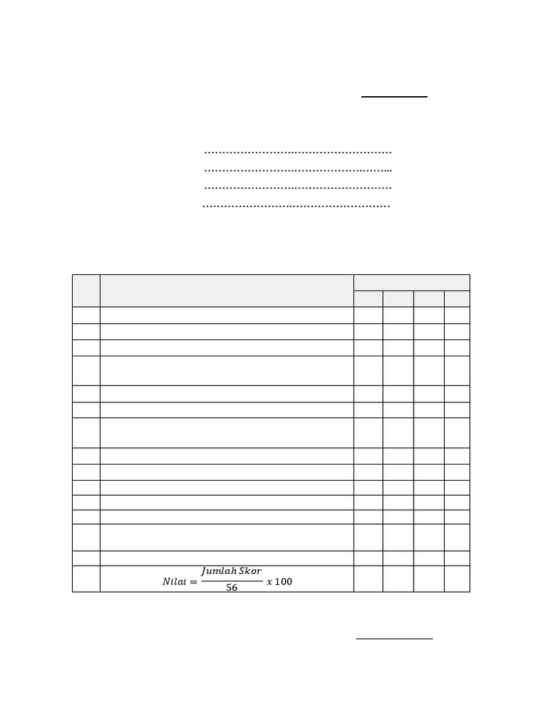 Format Penilaian Praktik Mengajar PLP | PDF