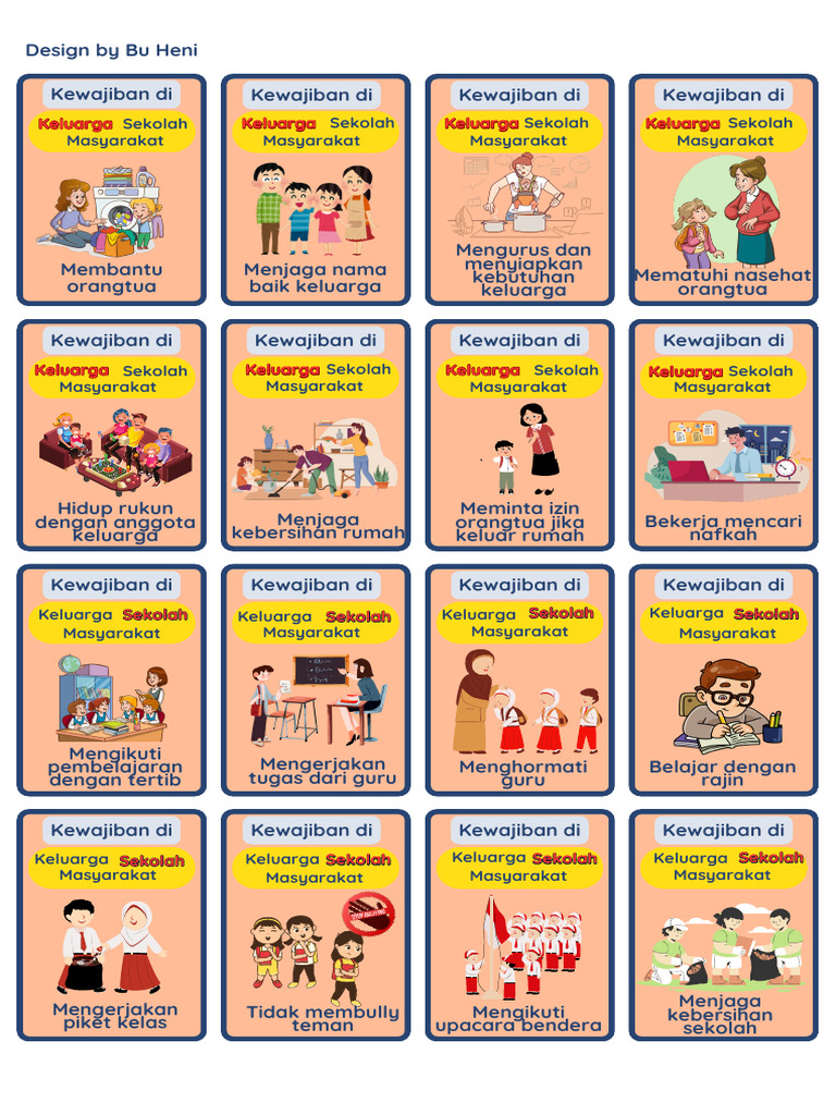 Kartu Kwartet Hak Dan Kewajiban by Bu Heni | PDF