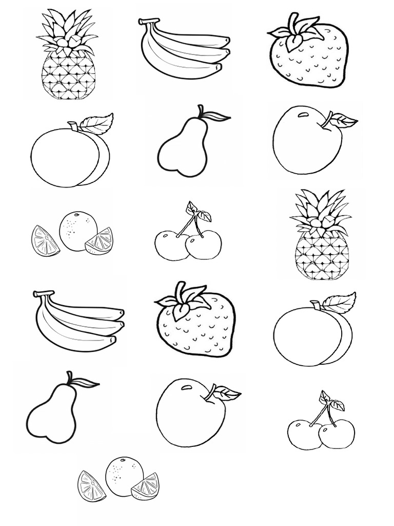 Les Fruits À Colorier | PDF