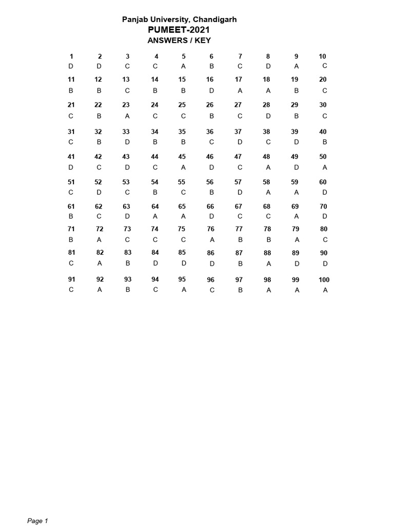answer 2021 pumeet | PDF