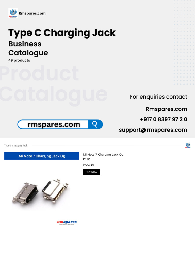 Type C Charging Jack Rmspares.com | PDF | Linux Based Devices | Mobile ...